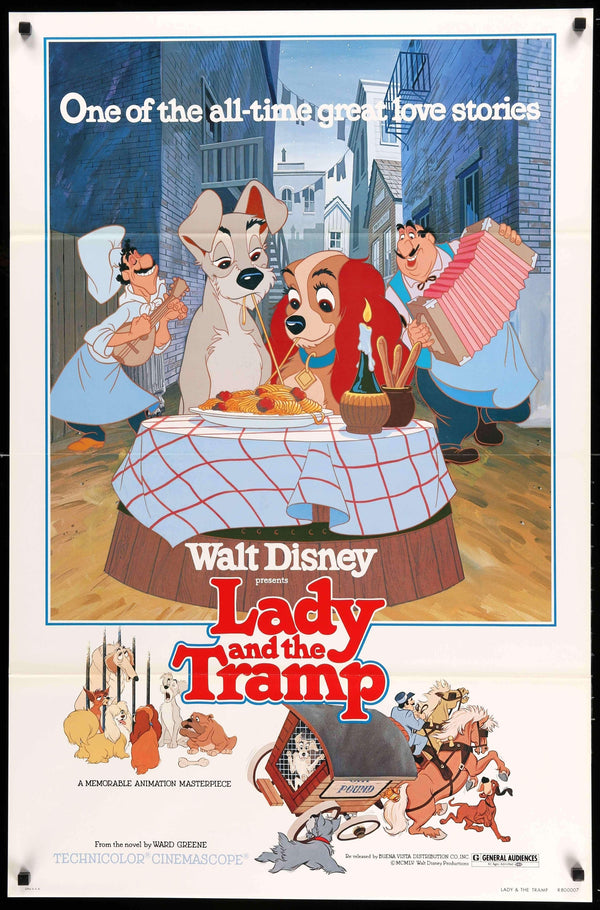Lady and the Tramp (1955) Original R80 One-Sheet Movie Poster ...